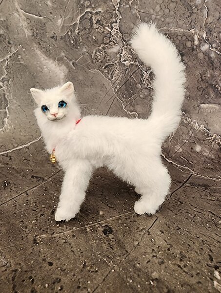 Realistic white cat by Volkova Natalya - Bear Pile